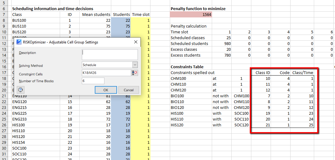 Grouping Adjustable Cell Ranges
